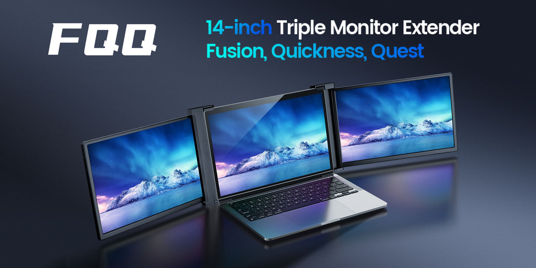 14” Triple Laptop Monitor, 1920 * 1200P Portable Monitor with 16:10 ...